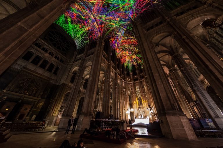Showstopping Light Installation In A Paris Gothic Church
