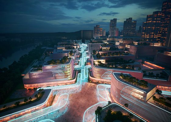 Render by Atchain. Image courtesy of © Zaha Hadid Architects ...